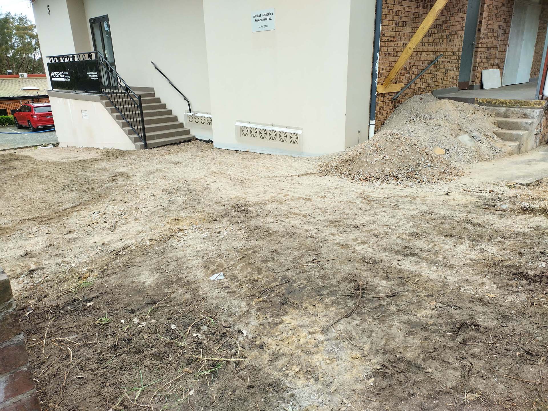Front area leveled and preparing for concrete | The Austral-Armenian ...